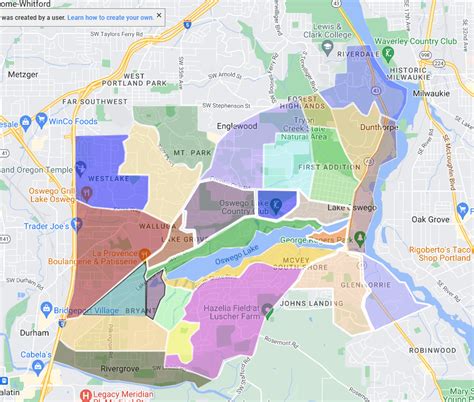 Map Of Lake Oswego Neighborhoods