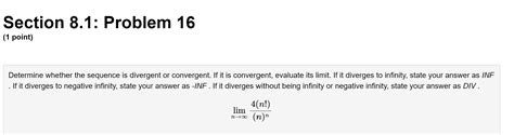 Solved Section 8 1 Problem 16 1 ﻿point Determine Whether