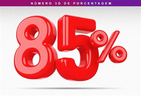 Premium Psd Discount Number 85 Percentage 3d Red Modern