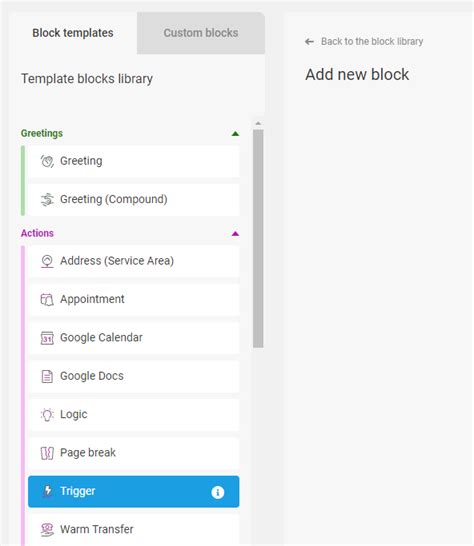 Using A Trigger Block Help Training Support Specialty Answering