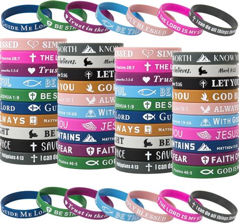 Idreamband Bible Verse Bracelets 80 Pcs Silicone