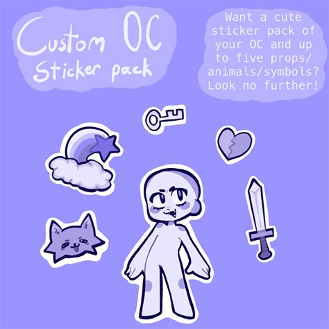 Custom Oc Six Sticker Pack Etsy