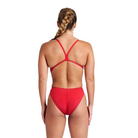 Arena Performance Womens Solid Team Challenge Swimsuit Red Ishka