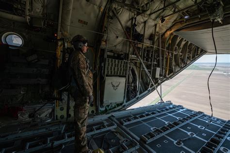 Dvids Images Loadmaster Looks Out The Back End Of A C 130 Hercules