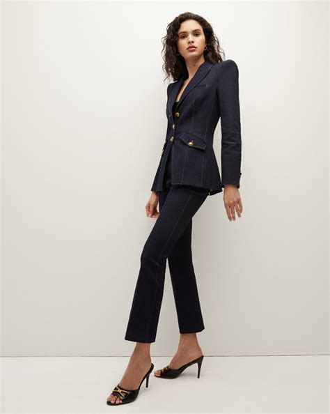 Anoki Fitted Dark Denim Dickey Jacket Veronica Beard