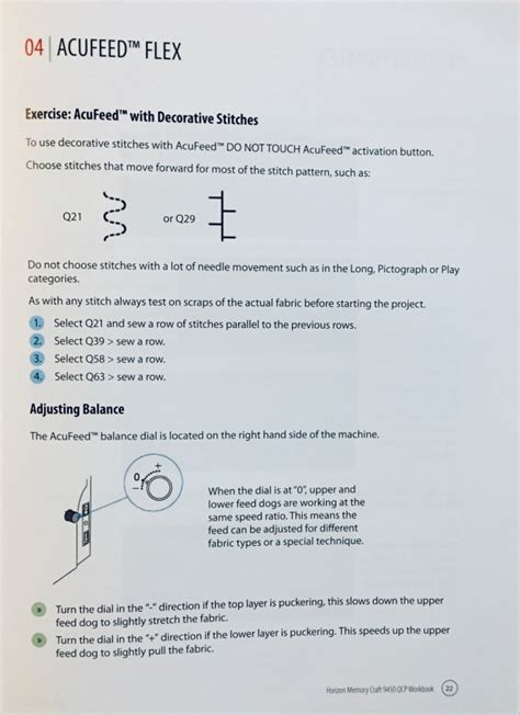 Janome 9450 Workbook Accessories • Johnsons Sewing Centre • Edmonton Ab