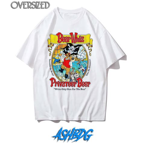 Jual Bear Whiz Privateer Beer Vintage Kartun Oversize T Shirt Shopee