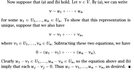 Linear Algebra Direct Sum Proof Mathematics Stack Exchange