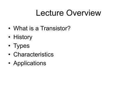 Transistor Ppt