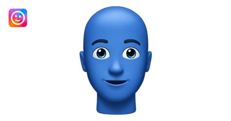 Blue Man Displaying Heiney Emoji Ai Emoji Generator