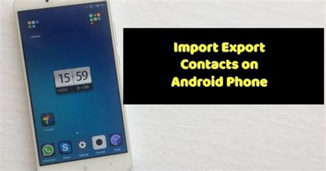 Import Export Contacts Restore On Android Phone