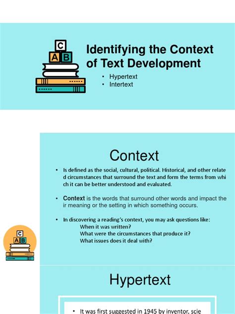 Identifying The Context of Text Development: - Hypertext - Intertext | PDF | Intertextuality ...