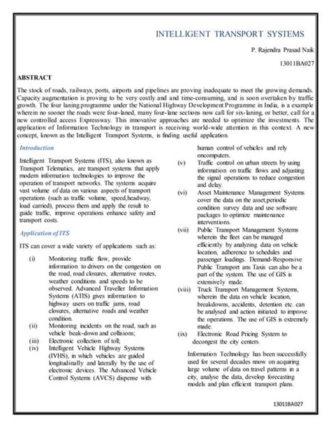 Smart Traffic Management System Presentation Ppt