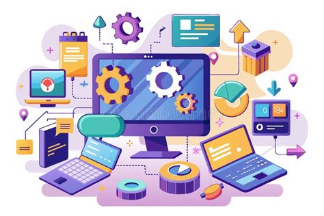 the workflow of installing software is illustrated with diverse devices