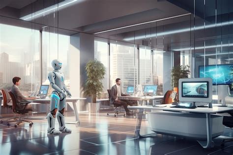 Premium Photo Aipowered Robot Assistant Navigating A Virtual Rea 00080 01