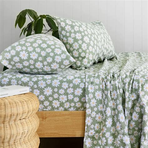 Daisy Flannelette Sheet Set Flannelette Sheets