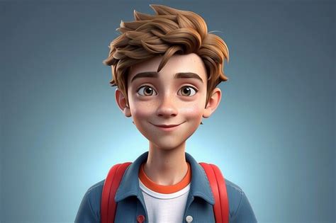 Premium Photo Fun 3d Cartoon Teenage Boy