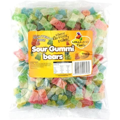 Sour Gummi Bears 1kg Bulk Candy Lollies And Chocolates Who Wants 2