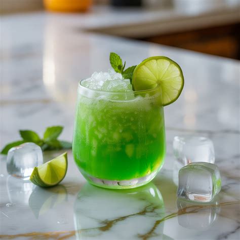 Toxic Green Slush Mocktail Recipe Thirsty Tales
