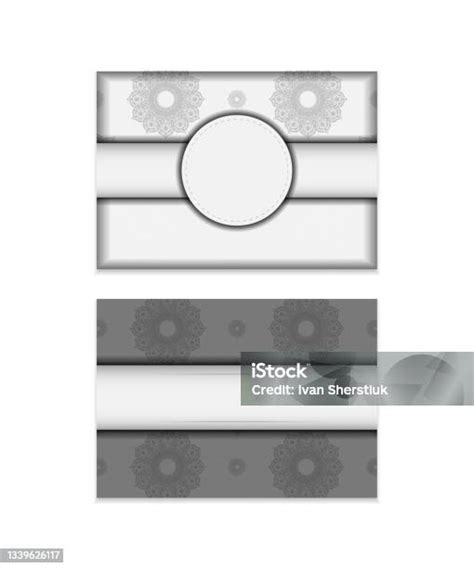 당신을 위해 검은 만다라 패턴흰색으로 인쇄 가능한 디자인 엽서 템플릿 텍스트와 장식품을 위한 장소로 초대장을 준비합니다 0명에 대한 스톡 벡터 아트 및 기타 이미지 Istock