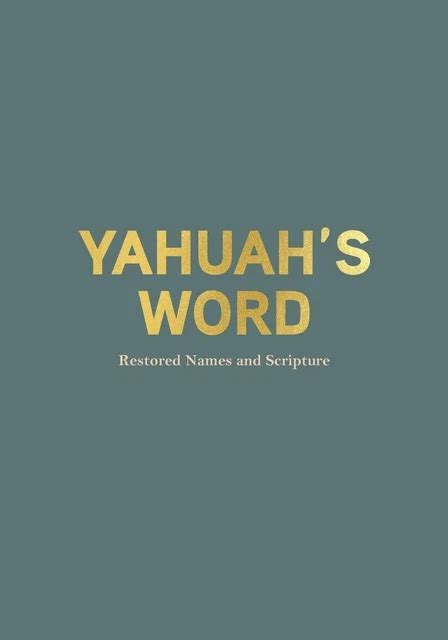 Unknown Yahuahs Word Restored Names And Scriptures Poche Eur 6983