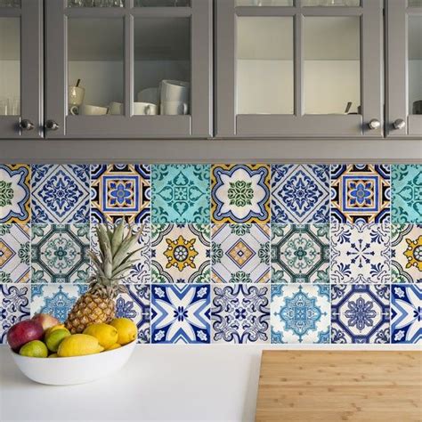 Traditional Spanish Tile Decals Self Adhesive Wall And Floor Tile