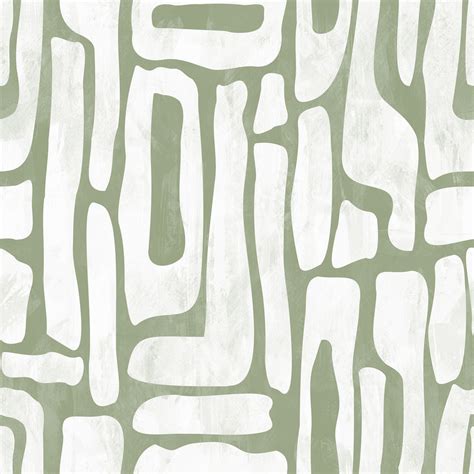 Modern Abstract Sage Green Geometric Wallpaper