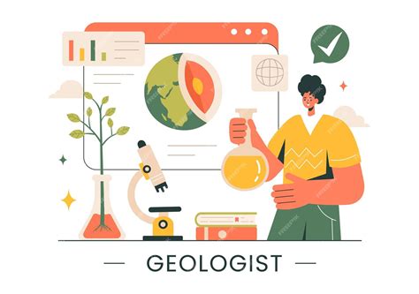 Premium Vector Geologist Vector Illustration With Soil Analysis And