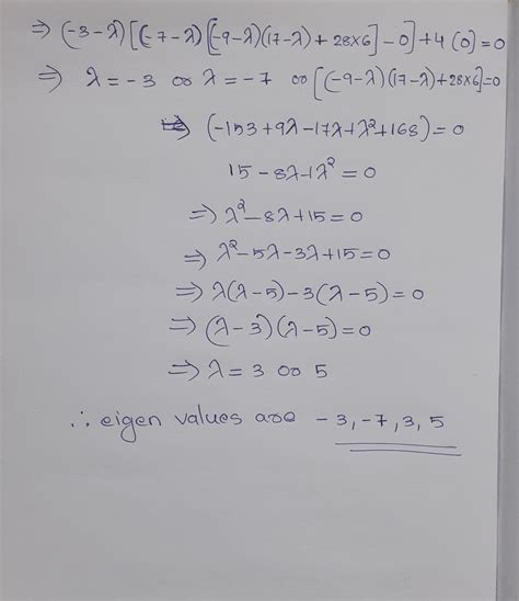 [solved] Calculate And Match Briefly Find The Eigenvalues Of The