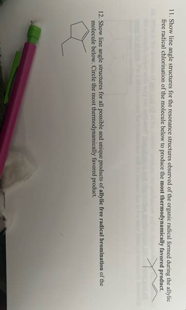 Solved Show Line Angle Structures For The Resonance