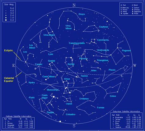 Winter Constellations In The Northern Hemisphere Constellation Map