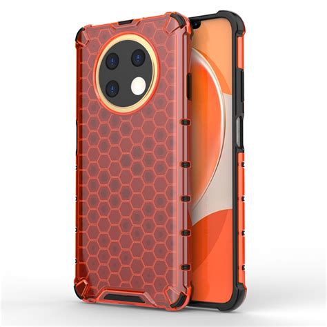 For Huawei Y Enjoy X Shockproof Honeycomb Phone Case Red