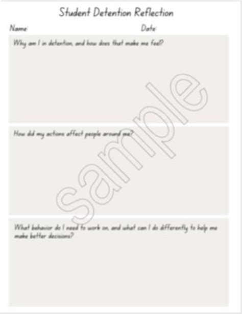 Behavior Reflection Notebook Classroom Managementstudent