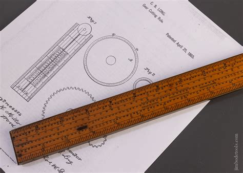 Spectacular Chas B Long Patent Gear Cutting Rule By E A Stearns E Jim Bode Tools