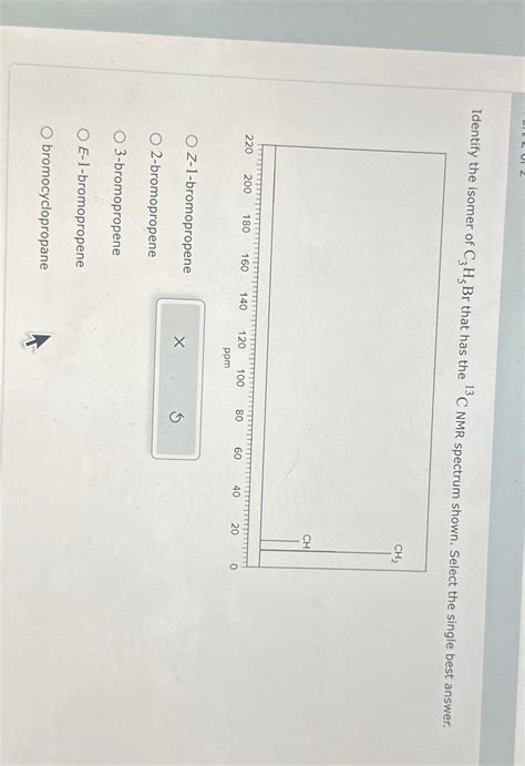 Solved Identify The Isomer Of C3h5br ﻿that Has The 13c ﻿nmr