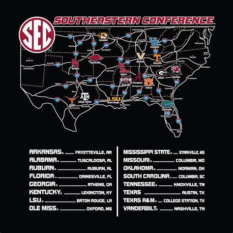 Razorback Sec Conference Realignment Map Sst By Champion The Stadium Shoppe On Razorback
