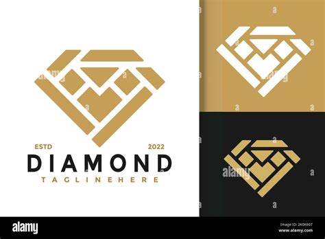 A Vector Of The Diamond Logo Estd 2022 Tagline Here Stock Vector