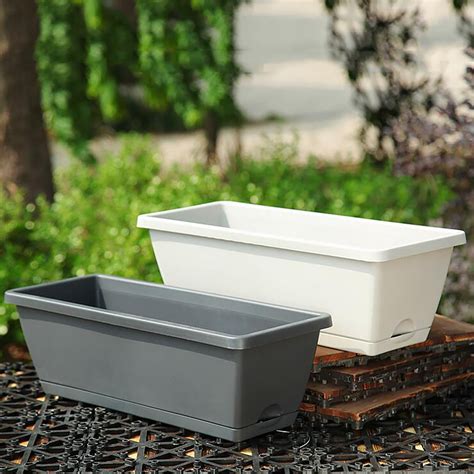 Maxiaoxia 14 Inches Rectangle Planter 1pc Plastic Vegetable Flower