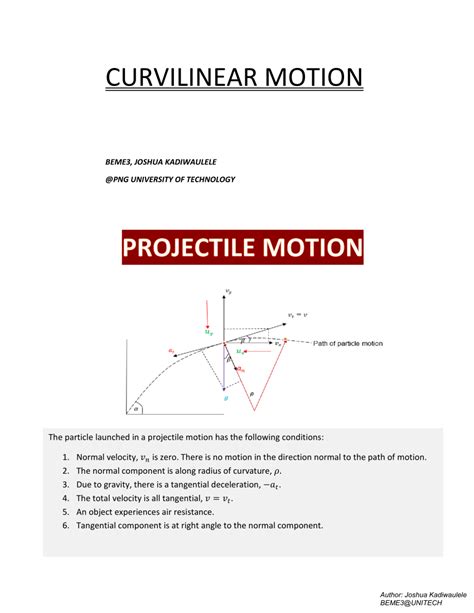 Pdf Curvilinear Motion