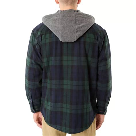 Smiths Workwear Big And Tall Sherpa Lined Hooded Flannel Shirt Jacket Belk