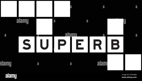 Alphabet Letter In Word Superb On Crossword Puzzle Background Stock