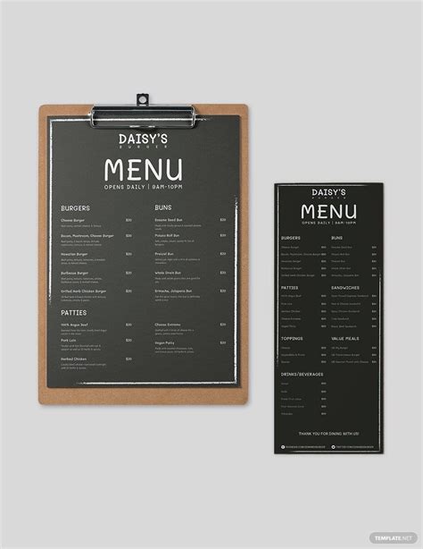 Free Burger Menu Templates Editable And Printable