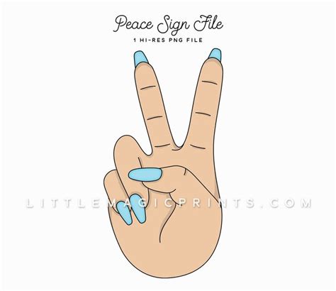 Peace Sign Hands Clipart Nails Hands Manicure Clipart File Etsy
