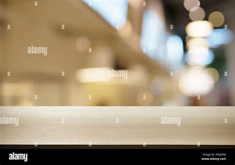 Empty Wood Table Top And Blur Of Out Door Garden Background Empty Wooden Table Space For Text