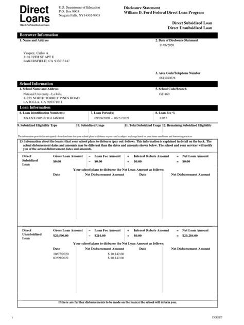 Disclosure Statement Pdf Student Loans In The United States Loans
