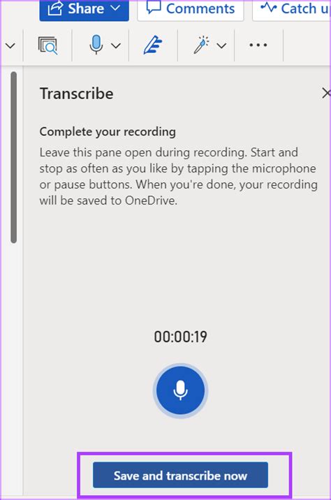 how to record and transcribe an audio file using microsoft word