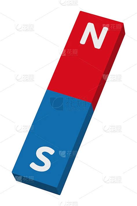条形磁铁孤立矢量图。素材 花瓣网