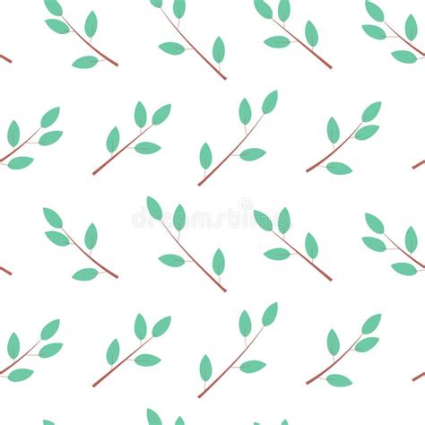 Background With Different Young Plants Sprouts Of Trees Stock