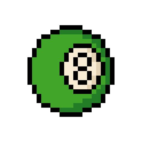 Billiard Ball Number Eight In Pixel Art Style 54873933 Vector Art At
