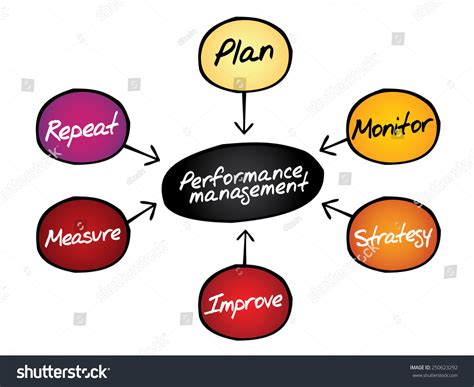 Performance Management Flow Chart Diagram Business Stock Vector